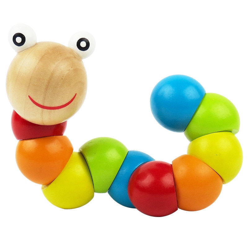 Colorful Flexible Wooden Worm Puzzles for Kids - Kid Loves Toys