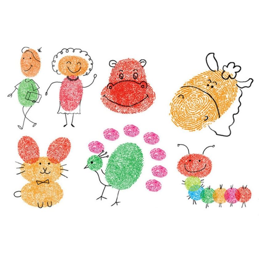 DIY Finger Painting Toys 6 Color Art Craft with Inkpad and Stamps - Kid ...